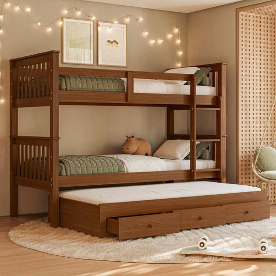 Treliche Solteiro Madeira Maciça Reforçada Cama Aux Gavetas - Woodstore ...