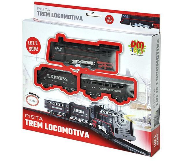 Trem / ferrorama locomotiva com som e luz a pilha - DM BRASIL ...