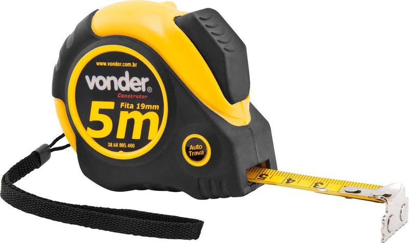 Trena aço 5mx19mm curta emborrachada auto trava ponta magnética ...