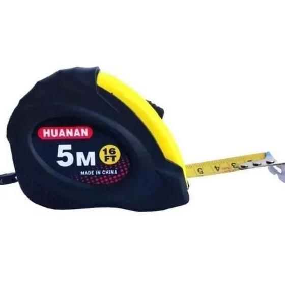 Trena De Aço 5 Metros Emborrachada Com Trava - Huanan - Trena ...