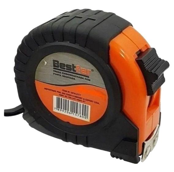 Trena De Aço 5 Metros Emborrachada Com Trava Ponta Imantada - Bestfer ...