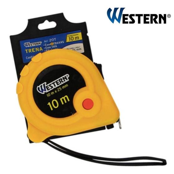 Trena De Bolso Profissional Pedreiro Carpinteiro 10M Western - Trena ...