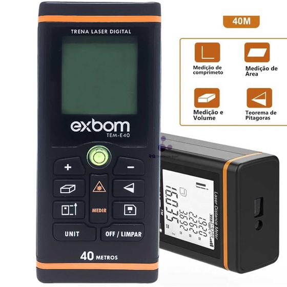 Trena Digital a Laser Distância 40 Metros - Exbom - Trena - Magazine Luiza