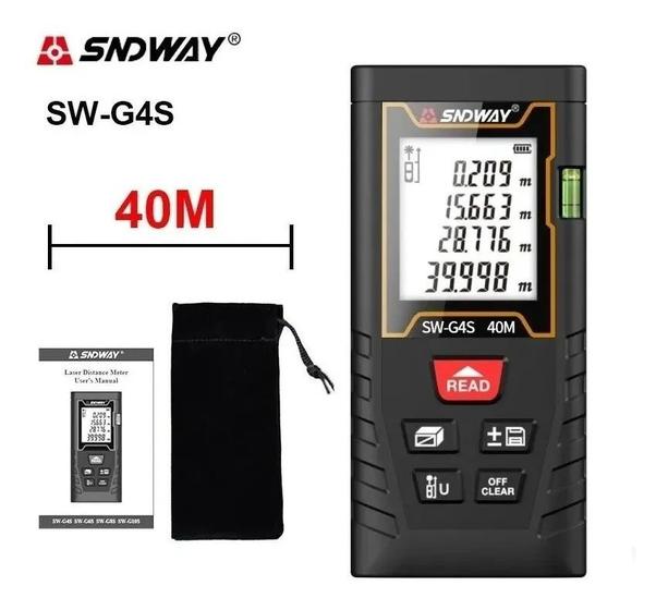Trena Digital Portátil De Alta Precisão Laser Até 40 Metros - SNDWAY ...