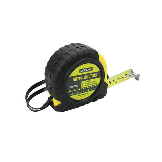 Trena Emborrachada com Trava Fita Metálica 10 metros 25mm Kokay 056 ...