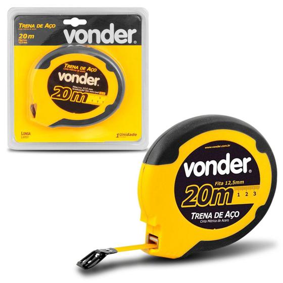 Trena Fita de Aço 20 Metros Emborrachada com Trava Alça e Presilha para ...