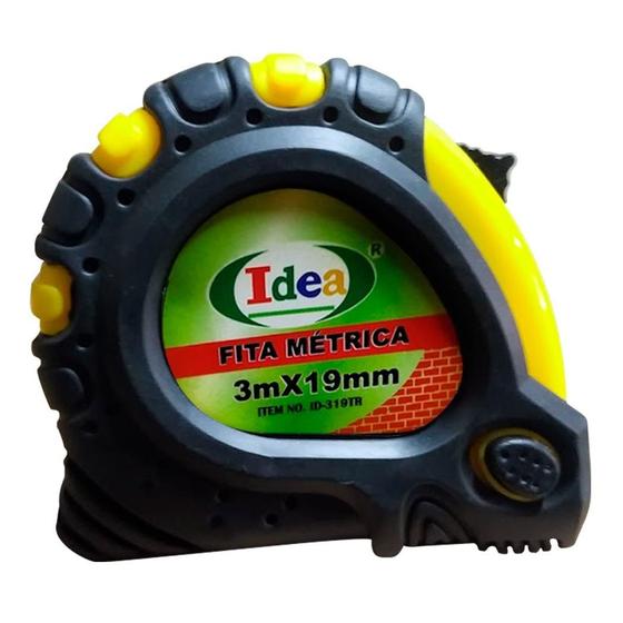 Trena Fita Métrica 3 Metros X 19 Mm Com Trava Emborrachada. - Idea ...