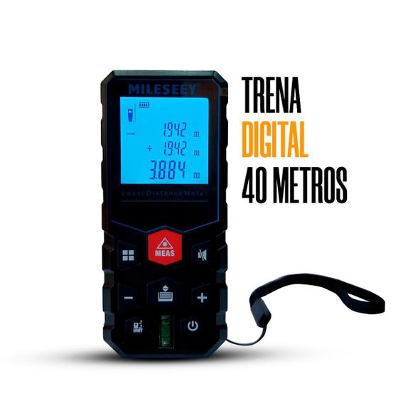 Trena Laser Digital Profissional Mileseey 40 Metros - Trena - Magazine ...