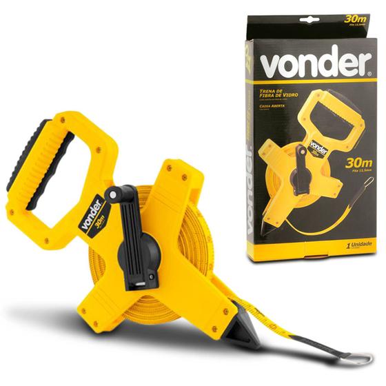 Trena Longa 30 Metros Aberta Fita Fibra de Vidro com Manivela para ...