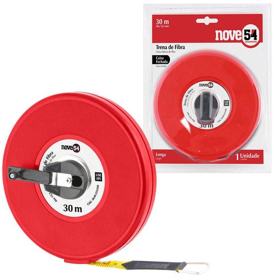Trena Longa 30 Metros Fechada Fita Fibra de Vidro com Manivela para ...