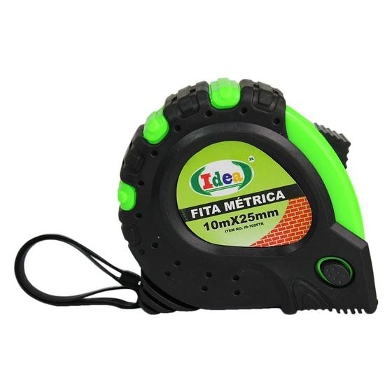 Trena Métrica 10 Metros Fita Larga 25mm Com 3 Travas e Ponta Magnética ...
