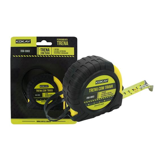 Trena Métrica 3 Metros Precisão E Resistência Original Kokay - Trena ...