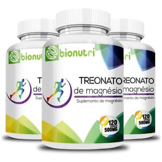Treonato De Magnesio 120Caps 3X Un - Bionutri - Cloreto de Magnésio / Magnésio Dimalato ...