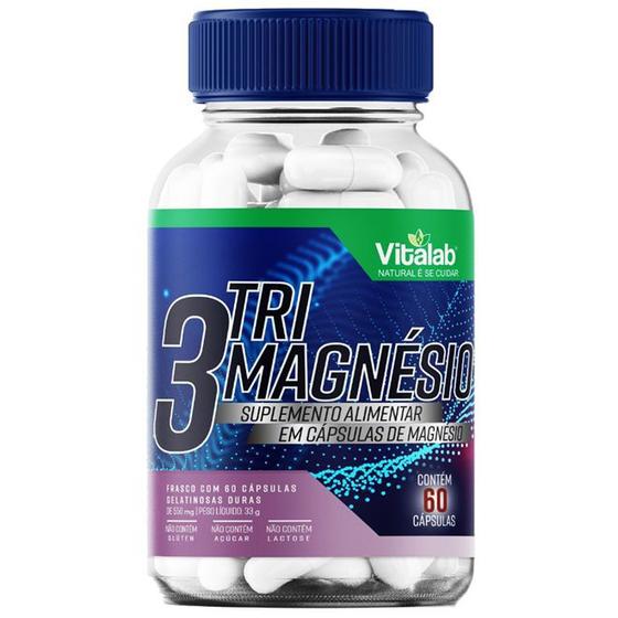 Tri-Magnésio Vitalab - 60 Cápsulas - Cloreto de Magnésio / Magnésio Dimalato - Magazine Luiza