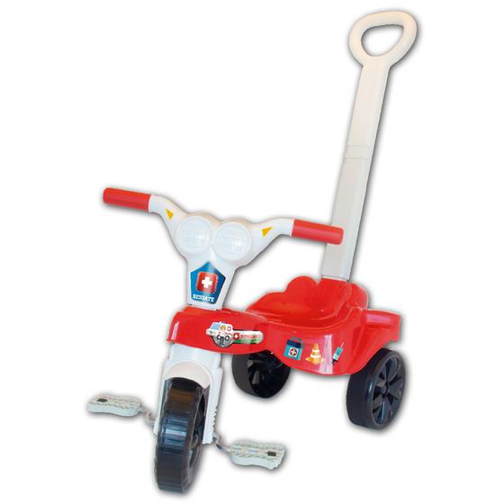 Triciclo Velotrol Carrinho Com Empurrador Motoca Tico Tico Resgate Cód ...