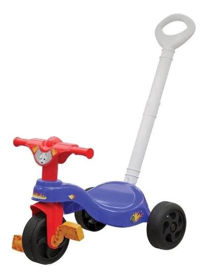 Triciclo Velotrol de Passeio Com Empurrador Azul e Vermelho - PAIS E ...