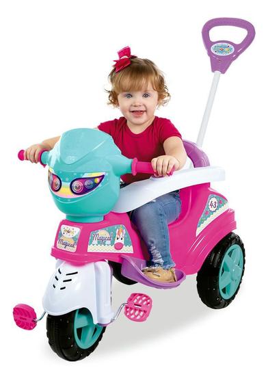 Triciclo Velotrol Infantil Menina Com Haste Direcionável - MARAL ...