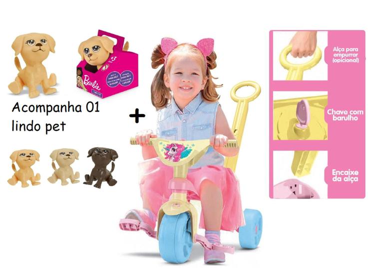 Triciclo Velotrol Infantil Motoca Moto Velocípede Unicornio Rosa Pet ...
