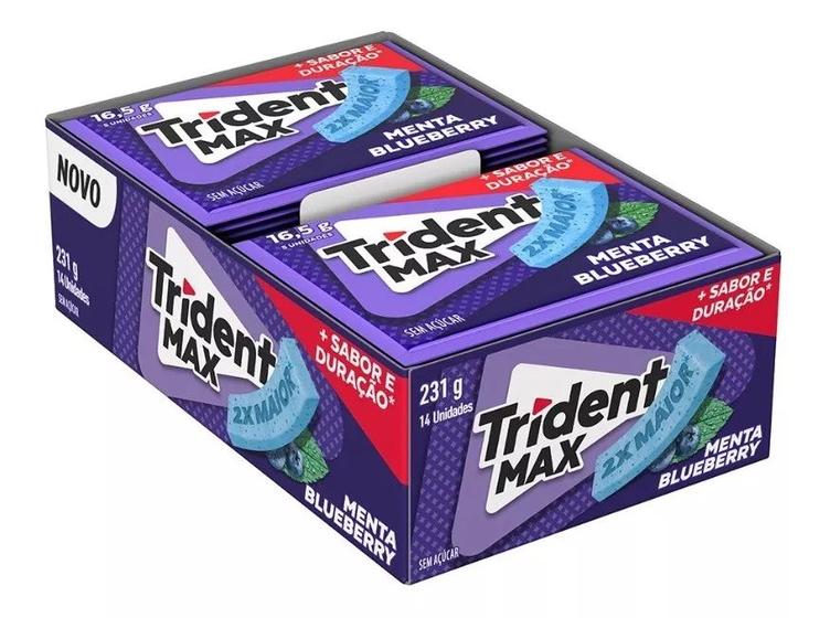 Trident Maxx Menta Blueberry Caixa 14 Unidades 231g - Chicletes e Gomas ...