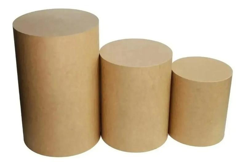 Trio 3 Mesa Cilindro Mdf Festa Mini Table Pmg 80cm - Ana Decor - Peças ...