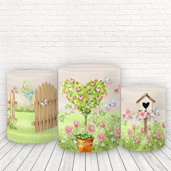 Trio de Capas Cilindros Tecido Sublimado Jardim WCC-007 - Wear ...