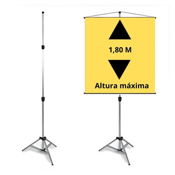 Tripé para banner promocional 1,80 altura Pedestal para banner Tripe ...