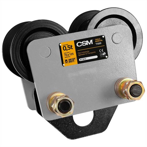 Trole Manual P/ Talha Capacidade 500kg Carro Trolley Carrinho Trilho ...
