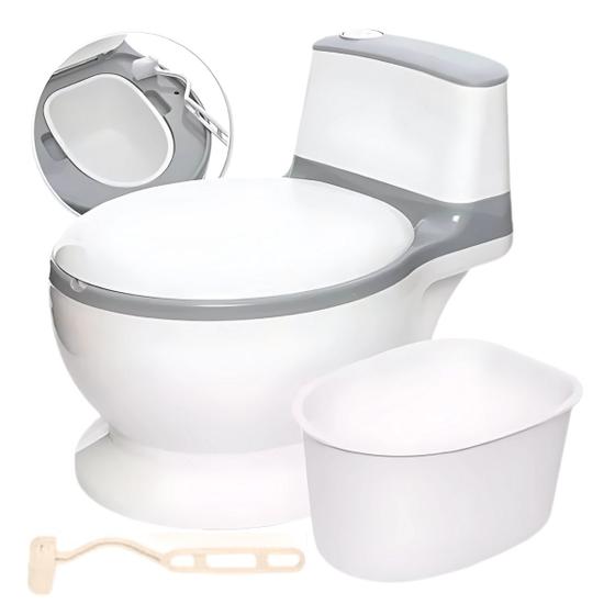 Troninho Vaso Sanitário Infantil Penico Branco Cinza Castela - CASTELA ...