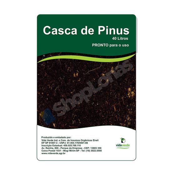 Tropstrato Casca de Pinus Orquídea III Mix Vida Verde 40L - Substrato ...