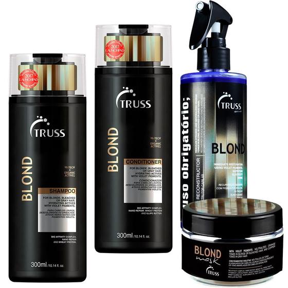 Truss Blond Shampoo+ Cond.+ Máscara+ Uso Obrigatório Blond - Kit de ...