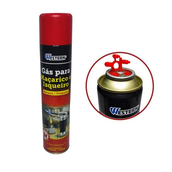 Tubo de Gas 300ml Propano Butano Para Isqueiro e maçarico - Western ...