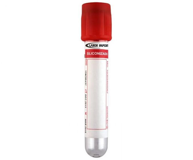Tubo Seco 4,0ML Vidro Tampa Vermelha Vácuo Siliconizado 100 Unidades ...