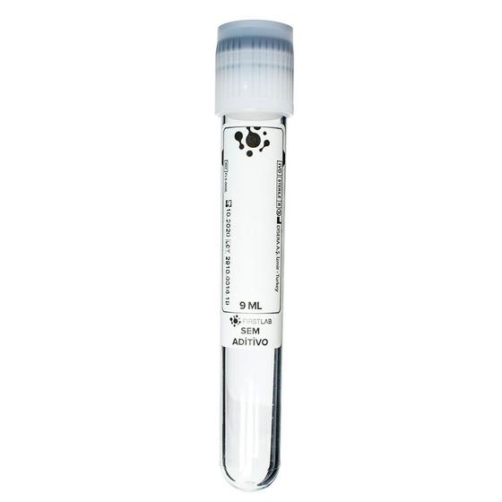 Tubo seco branco para coleta sem aditivo 9 ml 16x100 mm rack com 100 ...