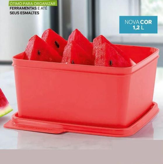 Tupperware Basic Line 1,2 litro Melancia - Pote - Magazine Luiza
