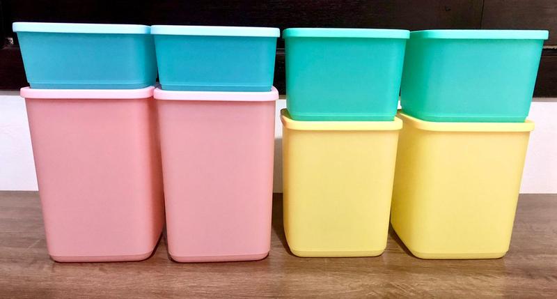 Tupperware Kit 8 Peças Refri Line Colors Quadrados - Pote - Magazine Luiza