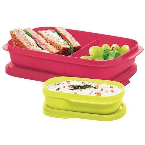Tupperware Kit Basic Line Slim com Divisórias 590ml + Basic Line Slim ...
