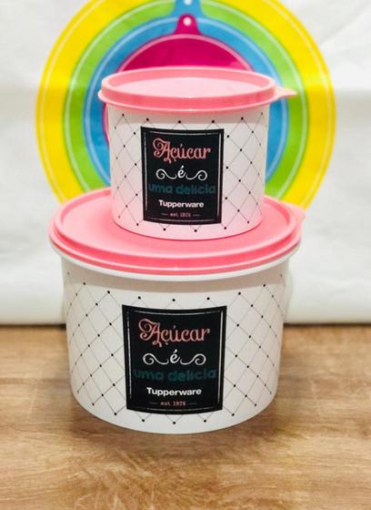 Tupperware Kit Bistrô Caixas Tupper Açúcar 1,4Kl +Redondinha Açúcar ...