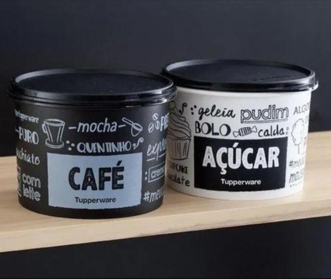 Tupperware Kit Caixa PB Café 700gr + Tupper Caixa PB Açúcar 1,4kg ...