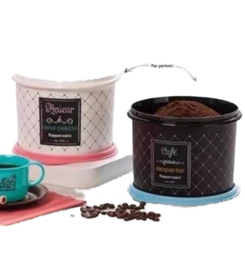 Tupperware Kit Caixas Café 700gr e Açúcar 1,4kg - Caixa Organizadora ...