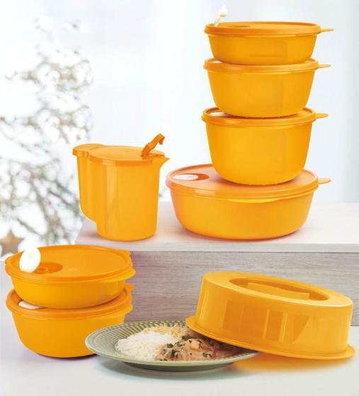 Tupperware Kit Cristalwave Microondas Amarelo 8 peças - Pote - Magazine ...