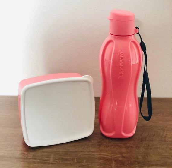 Tupperware Kit Garrafa Eco Tupper Rosa Leitosa + Jeitosinho Rosa ...