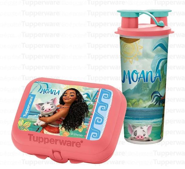 Tupperware Kit Infantil Moana Copo + Tupper Snack Volta ás Aulas - Pote ...