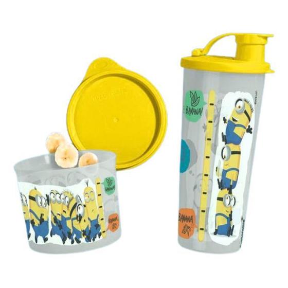 Tupperware Kit Minions Redondinha 500ml + Copo com Bico - Porta ...