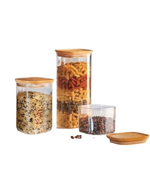 Tupperware Kit Modular Bambu e Vidro Borossilicato - Pote - Magazine Luiza