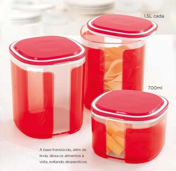 Tupperware kit pote visual 3 peças - Pote - Magazine Luiza