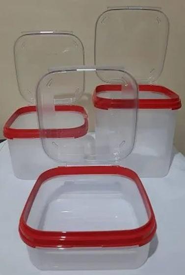 TUPPERWARE KIT POTES Modular Quadrado TRANSPARENTE policarbonato ...