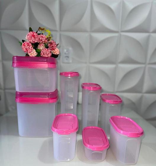 Tupperware Pda/bea Modulares Rosa 8 Peças - Pote - Magazine Luiza