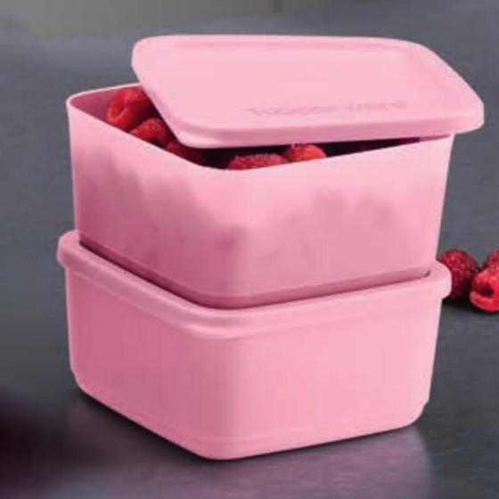 Tupperware Refri Line Quadrado 650ml Rosa 2 peças - Pote - Magazine Luiza