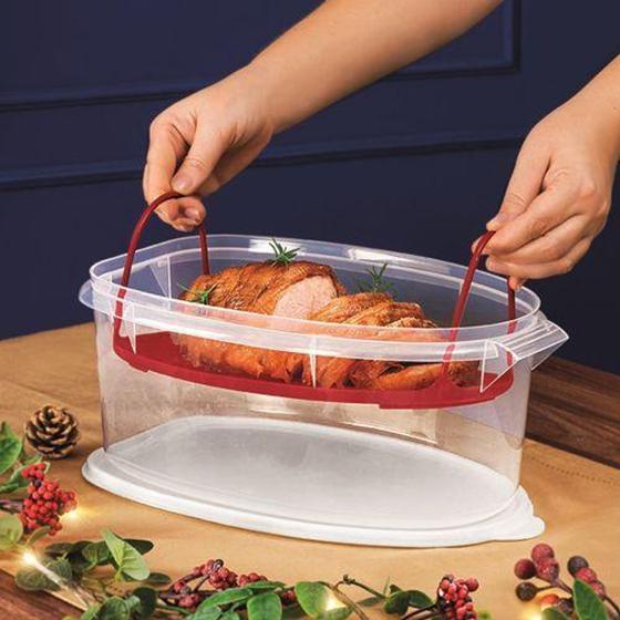Tupperware transparente e vermelha - 6 Litros Chrismas - Pote ...
