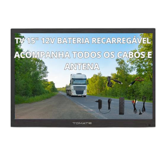 Tv 15'' Portátil HD LED Tomate Van Barco Trailer Caminhão Portaria ...